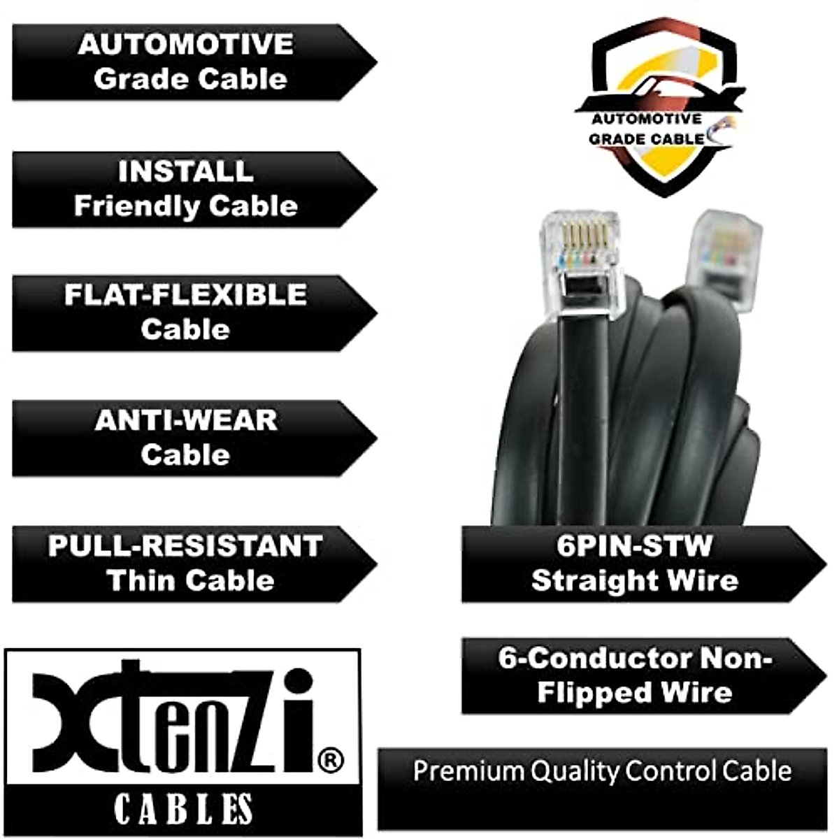Xtenzi 6Pin Flex Cable XTFC Wire Accessory XT91615 for Amp Remote Knob Compatible with Image Dynamics Q Series Amplifiers