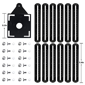 WiseWater 12 Sided Multi Angle Measuring Ruler, Universal Aluminum Alloy Measuring Template Tool Ceramic Tile Measurement with Hole Drilling Locator