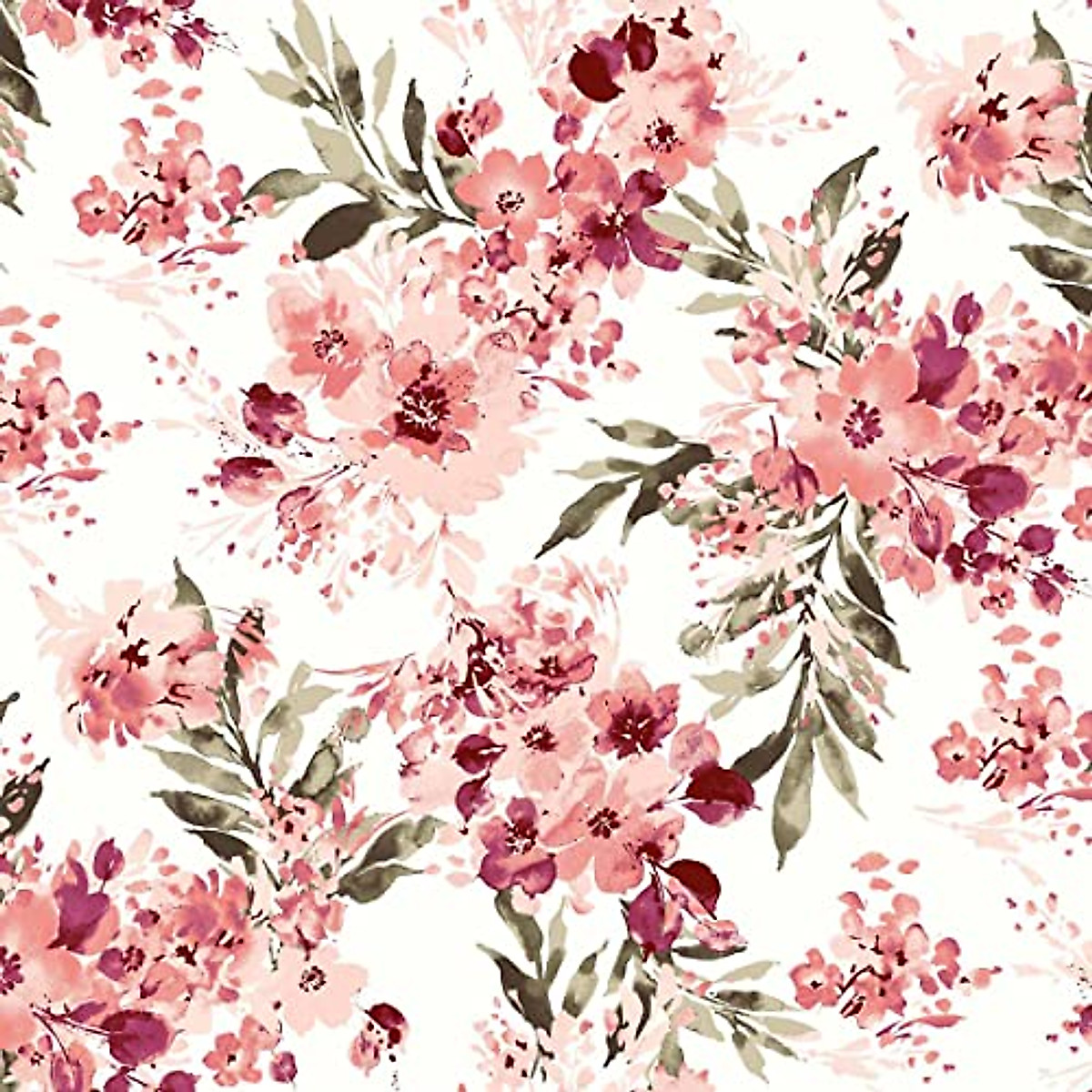 Texco Inc Floral Pattern Heavy Rayon Spandex Jersey Knit 4 Way Stretch/Medium Flowers Print/Maternity, Apparel, DIY Fabric, Off White Coral 2 Yards