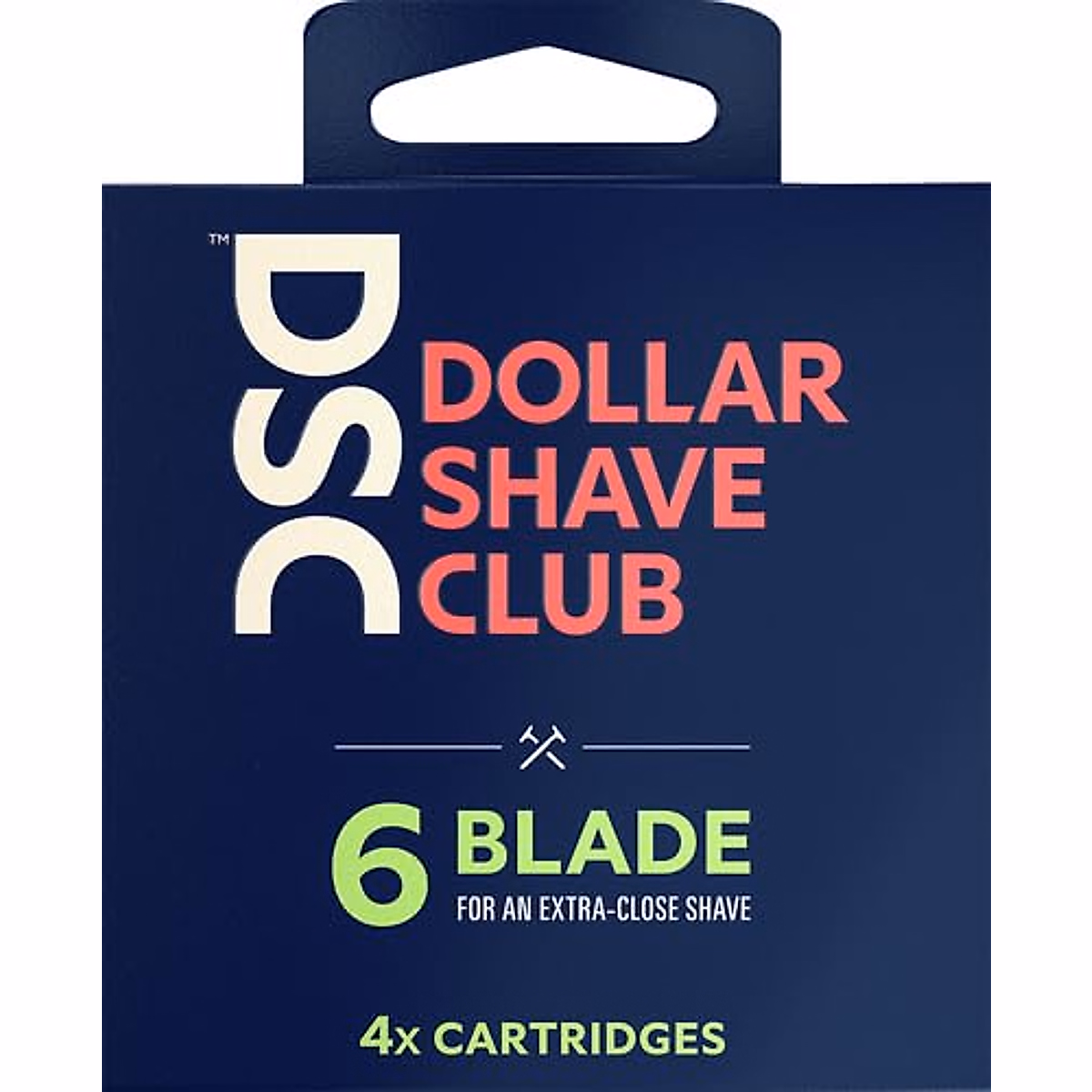 Dollar Shave Club 6-Blade Razor Refill Cartridges for an Extra Close Shave Shave with Precision 4 Count
