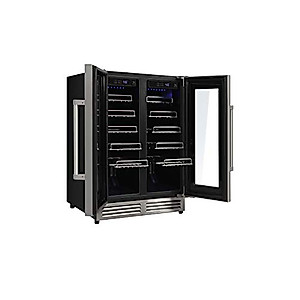 THOR Kitchen Freestanding/Under-Counter 24-Inch Dual Zone Wine Cooler in Stainless Steel - Model TWC2402