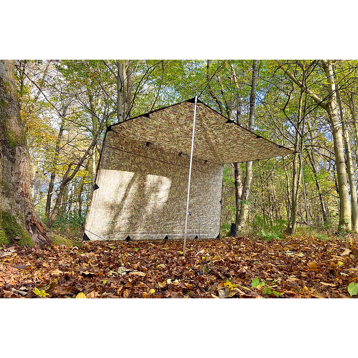 DD Hammocks - DD Tarp 3.5 x 3.5 - MC (11.5ft x 11.5ft) - 100% Waterproof Lightweight & Multifunctional Large Camo Rainfly Tarp Tent Shelter for Camping Bushcraft & Hiking Adventure