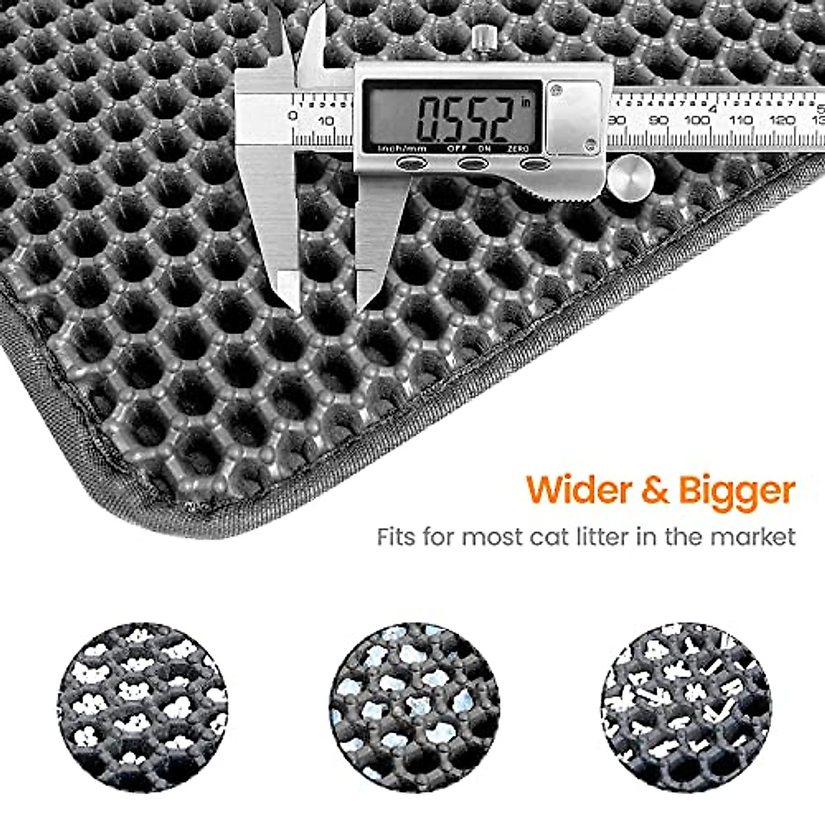 Conlun Cat Litter Mat Kitty Litter Trapping Mat 18” x17” Honeycomb Double Layer, Urine Waterproof, Easier to Clean, Litter Box Mat Scatter Control, Less Waste, Soft on Paws, Non-Slip
