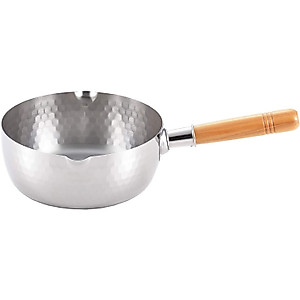 Set of 4 Japanese Stainless Steel Yukihira Saucepans Cooking Pots 1.2-Quart, 1.7-Quart, 2.2-Quart, 3-Quart, Made in Japan, 1 Set