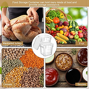 FoldTier 2 Pieces Square Food Storage Containers Polycarbonate Clear food Container with Lid Commercial Storage with Graduations for Commercial Kitchen Dough Marinating Meat(White,8 Qt)