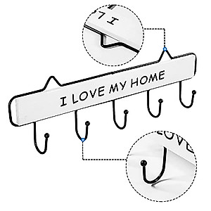 all sea Key Holder for Wall Adhesive, Adhesive Key Hook, No Damage Key Rack for Wall with 5 Key Hooks for Keys , Key Hanger for Wall Entryway