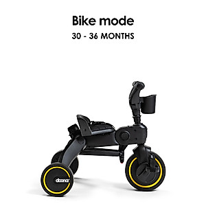 Doona Liki Trike, Midnight Edition - 5-in-1 Compact, Foldable Tricycle - Suitable for Toddlers 10 to 36 Months