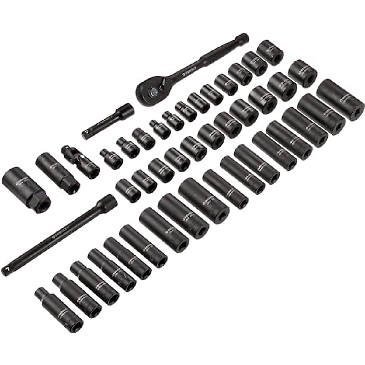 Denali 46-Piece 3/8-Inch Drive 6 & 12 Point Shallow/Deep Socket Set and 72 Teeth Reversible Ratchet, SAE/Metric Size With Carrying Case, 13.1 in x 9.7 in x 3 in