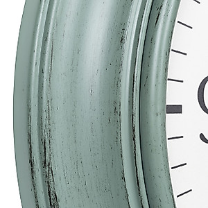 La Crosse Clock 433-3846 18 in. Indoor/Outdoor Sage Green Quartz Wall Clock with Temperature & Humidity