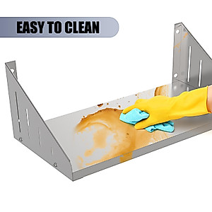 DOLEMODUO Stainless Steel Shelf 12" x24", Microwave & Appliance Wall Shelf, Wall Shelves with Side Guards for Restaurant, Bar, Utility Room, Kitchen and Garage