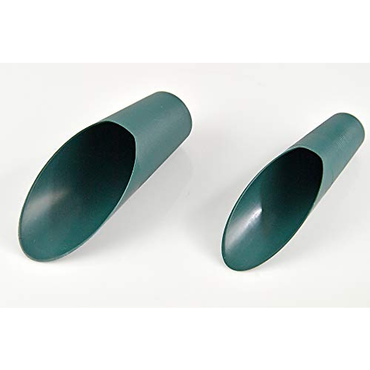 HOME-X Soil Scoops, Small Gardening Tools, Potting Scoopers, Bonsai Tool, Set of 2 Different Sizes – Green- 6 ½” x 2 ½ “ and 6 ¼ “ x 1 ¾ “