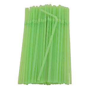 Flexible Plastic Drinking Straws (Assorted Neon) Bendable Disposable BPA Free Bendy