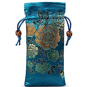 Startdy Silk brocade Double layer Drawstring Pouch Candy Sachet wallet Jewelry bag W3"H6" (6pcs )