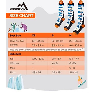 WEIERYA Kids Ski Socks Merino Wool, Thermal Snow Socks, Knee-high Wool Socks for Boys and Girls, 1/3 Pairs Black M 1 Pair
