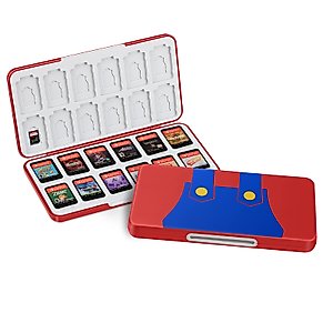 KENOBEE 24 Game Card Case Compatible with Nintendo Switch/Switch Lite/Switch OLED 2021, 24 Slot Storage Holder for SD Card&Switch Game Card, Slim Portable Storage Cartridge Box for Travel Carrying