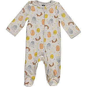 STAR WARS Princess Leia R2-D2 Newborn Baby Girls 2 Pack Zip Up Sleep N' Play Coveralls Grey/White 0-3 Months