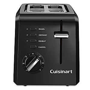 Cuisinart CPT-122BK 2-Slice Compact Plastic Toaster, Black