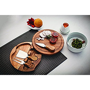 TOSCANA - a Picnic Time brand Disney Brie Cheese Knife Charcuterie Set, Wood Cutting Board, Ratatouille - Acacia Wood