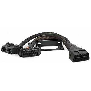 OBD II Cable OBD2 16pins Male 1 to 2 Female Splitter Y Cable 20awg Thick Wire Underdash Splitter Cable