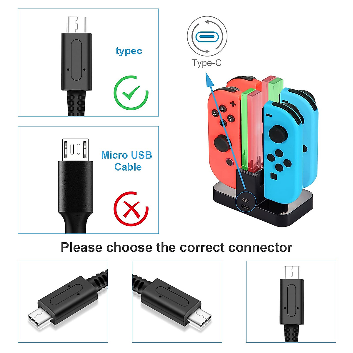 Support TV Mode AC Adapter Charger for Nintendo Switch, Power Supply 15V 2.6A Fast Charging for Switch Dock/Switch Lite and Pro Controller