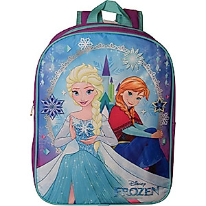 Group Ruz Disney Frozen Elsa & Anna 15" Backpack (Purple-Blue)