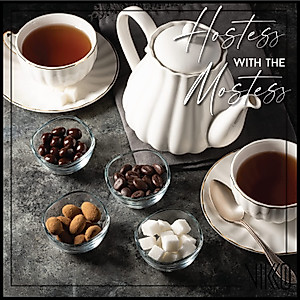 Vira 2.25 Ounce Mini Glass Bowls | Beautiful Wavy Design, Thick, Durable Glass, For Sauces, Condiments, Candy and More, Microwave and Dishwasher Safe, 6 Piece Set, 2.5” x 1.5”