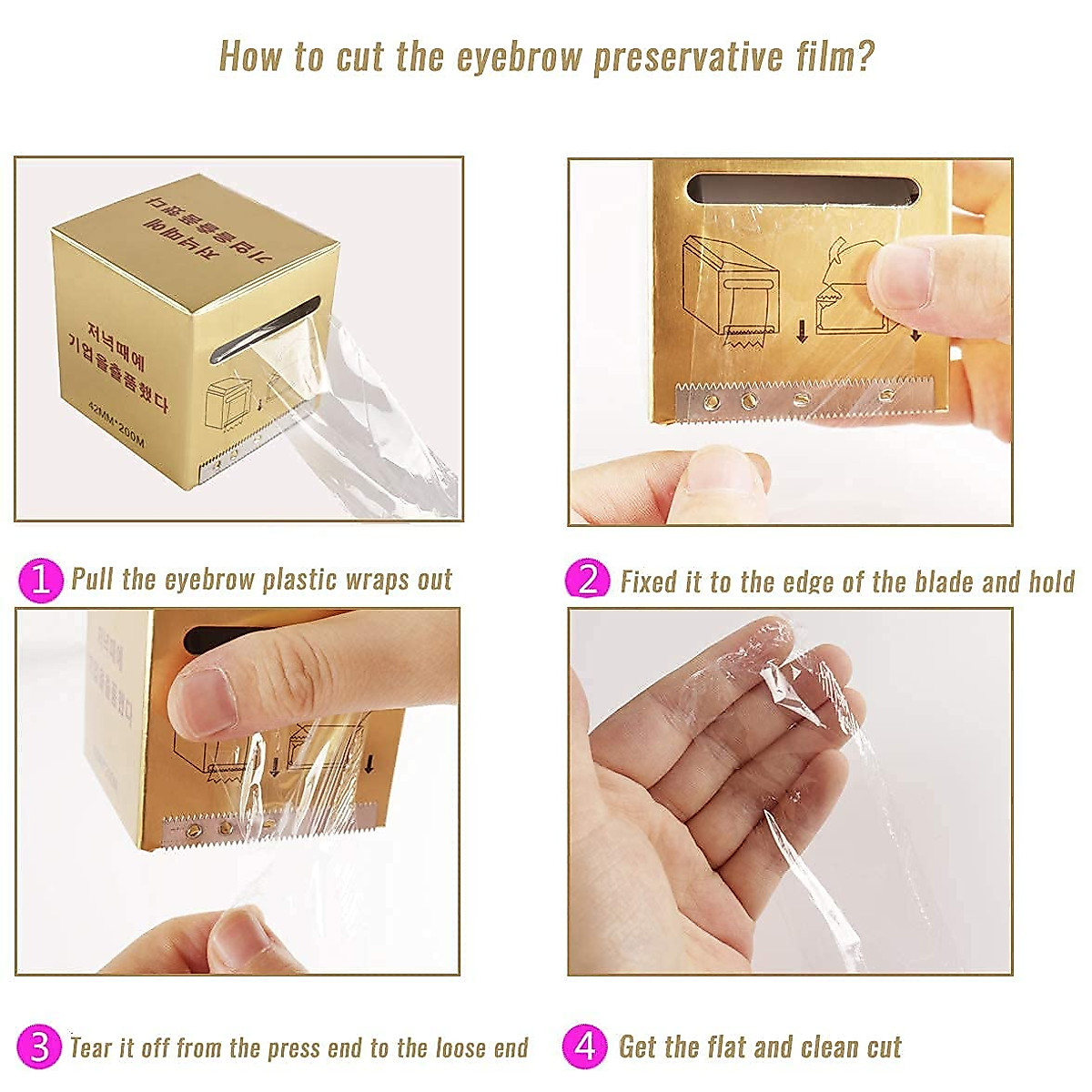 CICITOYWO Disposable Eyebrow Tattoo Plastic Wrap Preservative Saran Barrier Film Microblading Supplies Lips Permanent Make Up Cling Wrap Cover Tape Roll Transparent 2 PCS