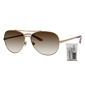 Kate Spade New York Avaline/S 0AU2 58MM Rose Gold/Brown Gradient Aviator Sunglasses for Women + BUNDLE with Designer iWear Eyewear Kit