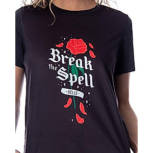 Disney Princess Women's Beauty and The Beast Break The Spell Belle Shirt and Ruffle Shorts Pajama Set (X-Large)