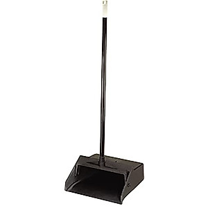 Carlisle FoodService Products Duo-Pan Upright Dust Pan with Serrated Yoke for Floor Cleaning, Restaurants, Office, And Janitorial Use, Plastic, 30 Inches, Black