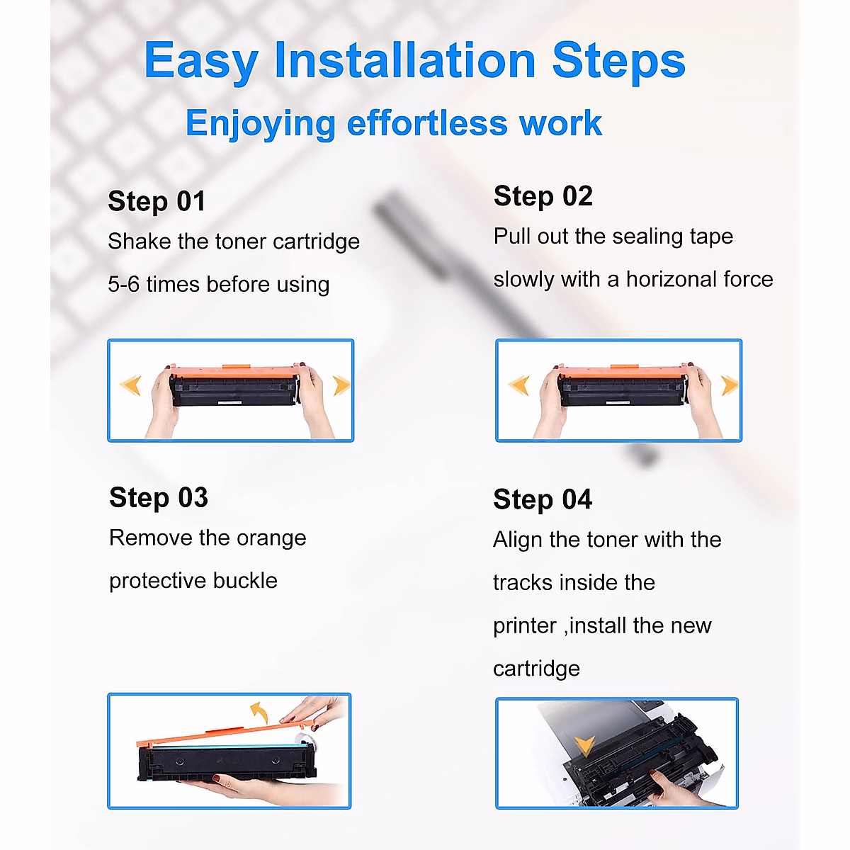 OGOUGUAN 206X Toner Cartridges Compatible for HP 206X 206A W2110X W2110A Work for HP Color MFP M283fdw M283cdw M283 Pro M255dw M255 Series Printer,4 Pack High Yield (with Chip)