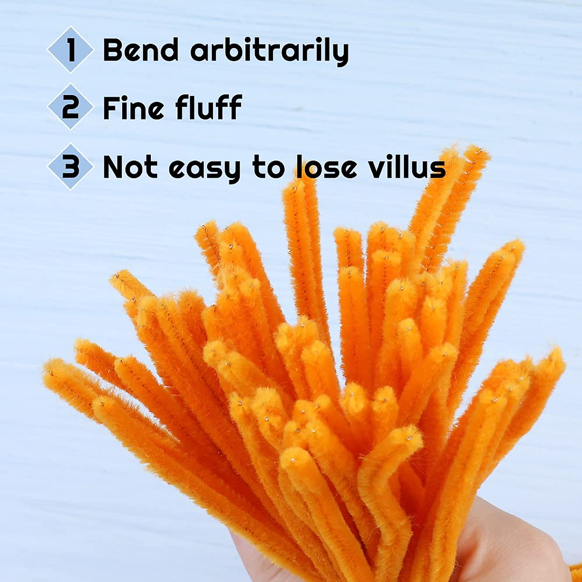 110 Pieces Orange Christmas Pipe Cleaners, Craft Pipe Cleaners, Pipe Cleaners Chenille Stem, Orange Pipe Cleaners Bulk, Art Pipe Cleaners for Creative Home Decoration Supplies Arts and Crafts Project
