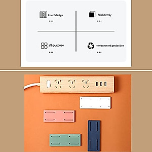 8PCS Self-Adhesive Desktop Socket Fixer, Punch-Free Socket Holder Management Punch Free Surge Protector, Desktop mountable Plug-in Socket Fixer Holder for Desk, Wall, WiFi Router, Paper Towel Box