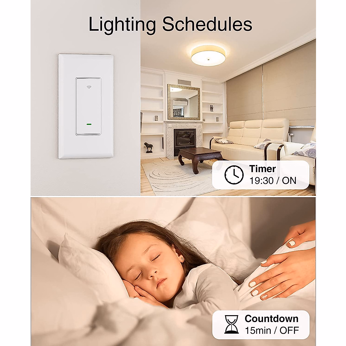 GHome 3 Way Smart Switch (4 Pack), Voice and App Control, Needs Neutral Wire, Flame Retardant Material