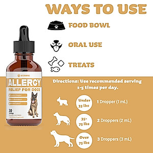 Natural Dog Allergy Relief - Helps to Naturally Support Allergy & Itch Relief for Dogs - Allergy Relief for Dogs Itching - Itch Relief for Dogs - Dog Itch Relief - Dog Allergy Support - 1 fl oz (Dogs)