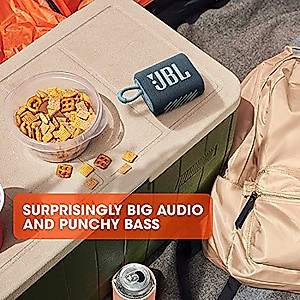 JBL Go 3 Portable Waterproof Wireless IP67 Dustproof Outdoor Bluetooth Speaker (White)