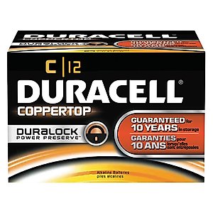 Coppertop Alkaline Batteries with Duralock Power Preserve Technology, C, 12 Count (Pack of 1)
