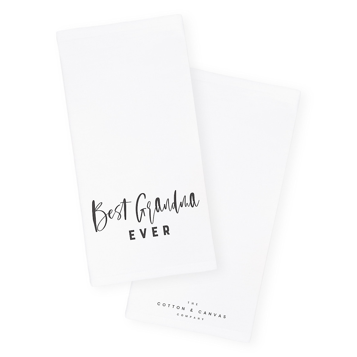 The Cotton & Canvas Co. Best Grandma Ever Soft and Absorbent Kitchen Tea Towel, Flour Sack Towel and Dish Cloth, for Her