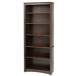 Atlin Designs 77" 6 Shelf Bookcase in Espresso