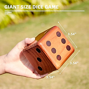 SpeedArmis Giant Wooden Yard Dice Set - Large Lawn yatzee Game with Scoreboard - Outdoor Beach Backyard Games for Teens Adults Family (Including Carry Bag)