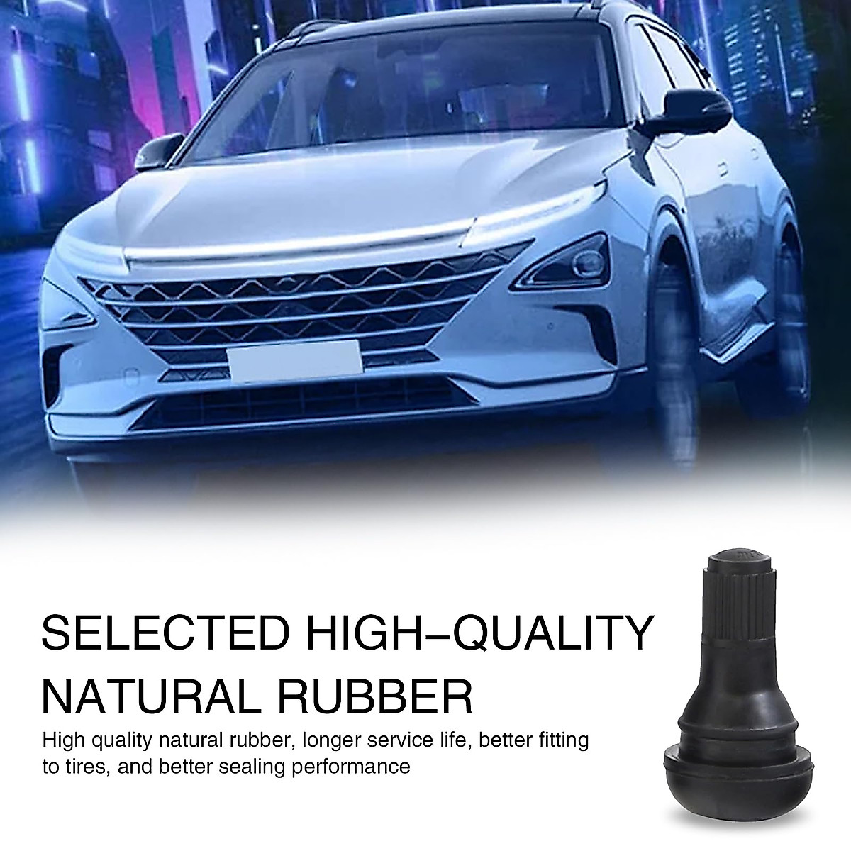 UGSHY 5 PCS Snap-in Tire Valve, TR412 Short Valve Stem, for Tubeless 0.45 Inches Rim Holes on Standard Vehicle Tires (Black)