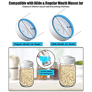 VICHYIE Jar Sealer for FoodSaver Vacuum Sealer, Jar Vacuum Sealing Kit with Accessory Hose and Portable Manual Vacuum Pump for Mason Jars with Wide and Regular Mouth