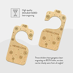 Baby Closet Dividers (Floral) by Eli with Love - 8 Premium Wood Double Sided Baby Closet Size Dividers - Ideal Baby Clothes Dividers for Closet – Organize Nursery Closet Hangers by Size/Age