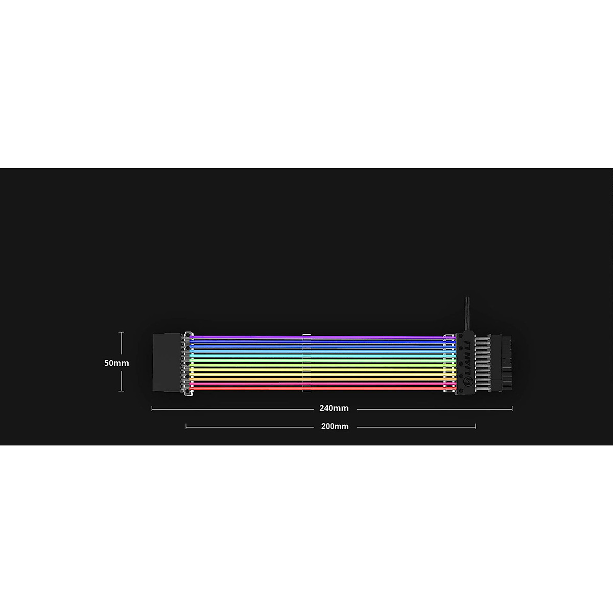 Lian Li Strimer RGB PSU Cable black, 24 Pin Strimmer