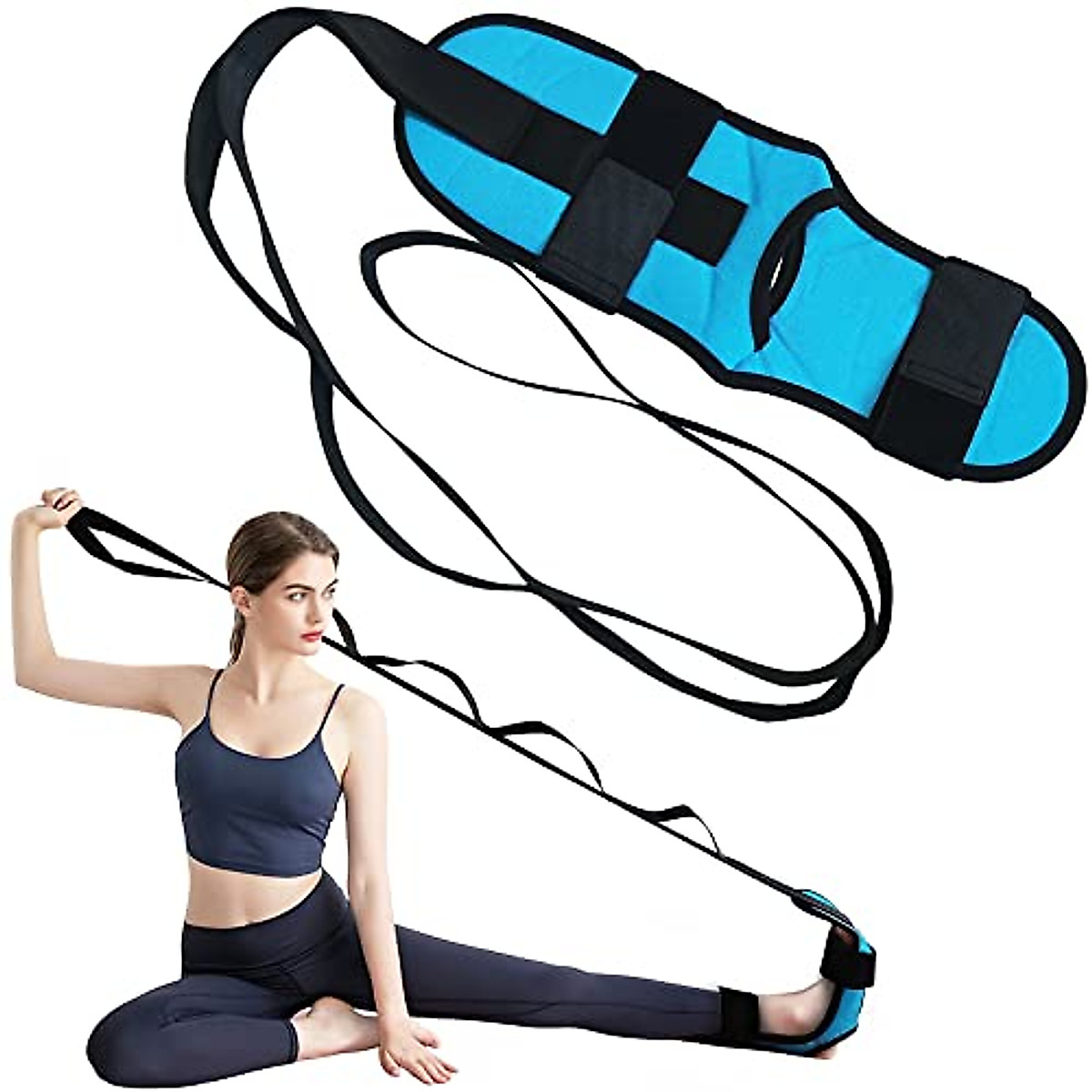 EXCYINSI Fascia Stretcher & Plantar Fasciitis Stretcher - Calf and Foot Stretcher for Relieving Plantar Fasciitis, Achilles, Hamstring, Heel Spurs&Drop Foot, Adjustable Yoga Strap for Dance&Gymnastics