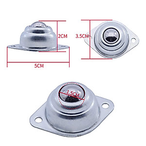 DGQ 5/8" Swivel Ball Caster Roller Transfers Set of 6 Swivel Ball Castor Furniture Trolley Screw Mounted Round Casters