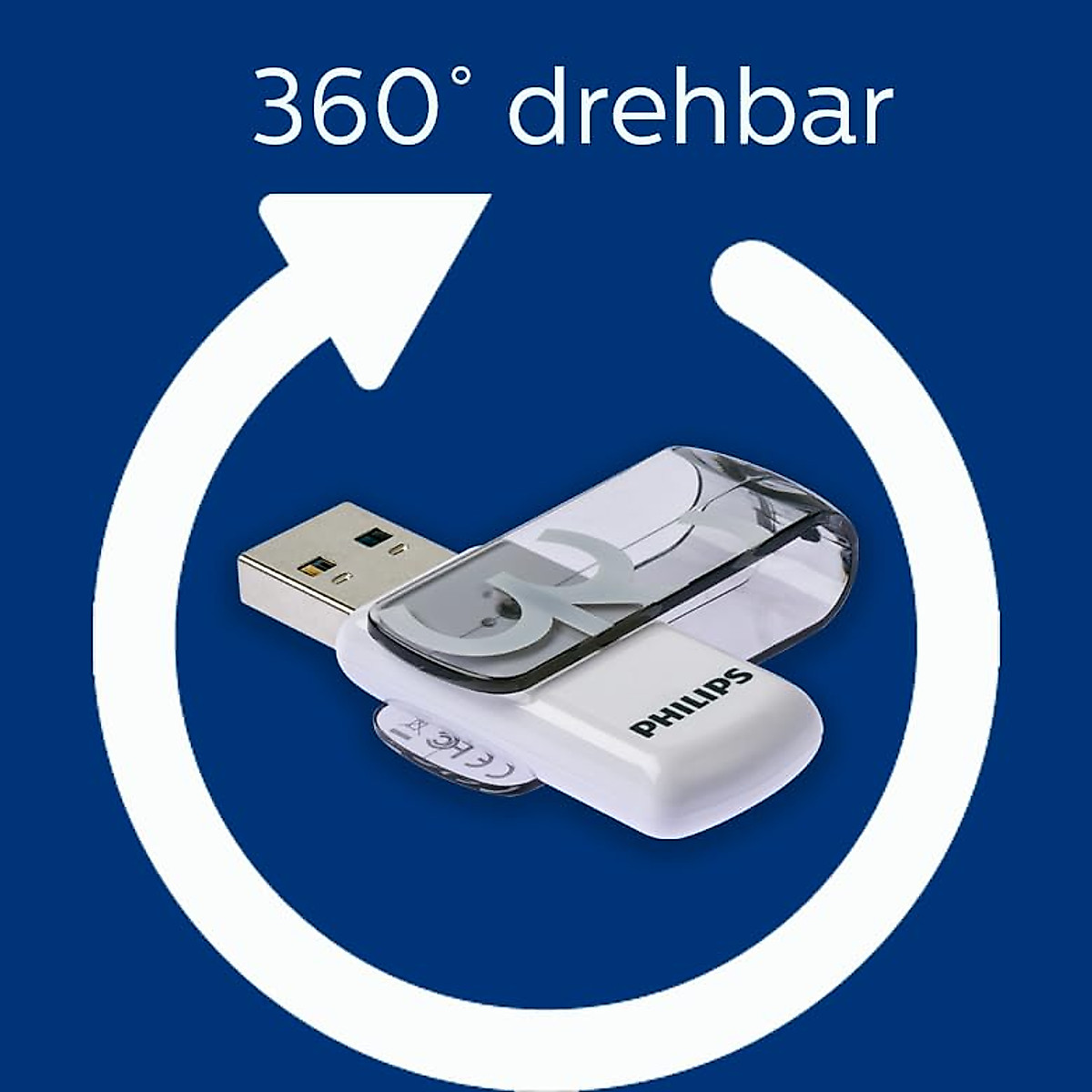 Philips FM32FD05B Vivid Edition 32GB USB Flash Drive - Grey/White