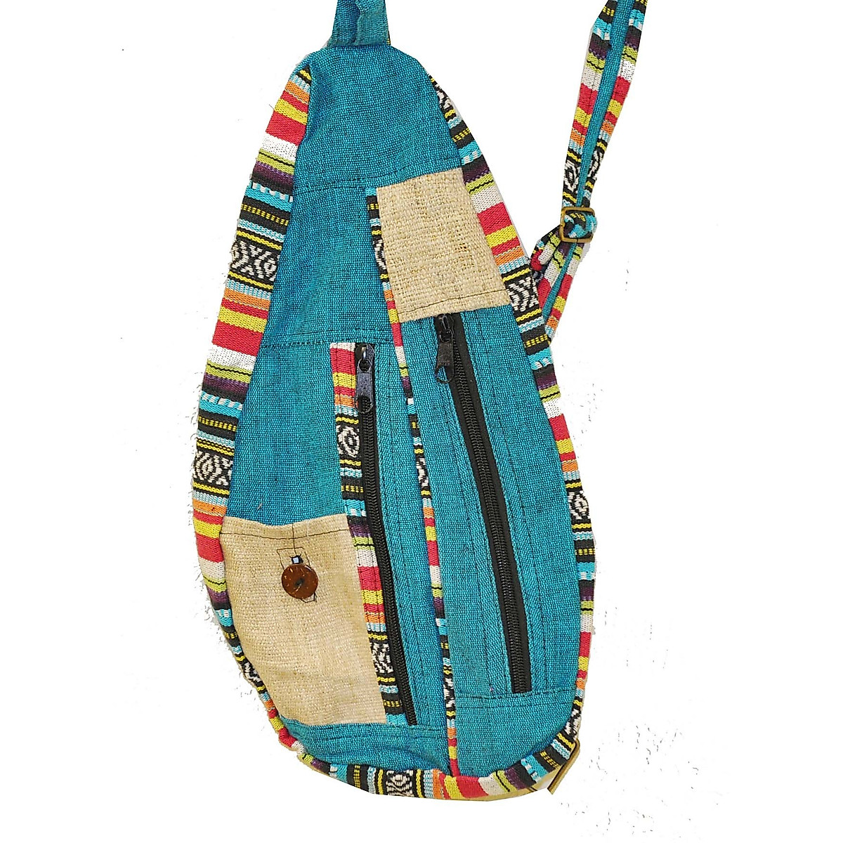 Mandala Crafts Boho Sling Bag for Women Crossbody Purse – Bohemian One Strap Backpack – Hippie Boho Backpack for Men Daypack Turquoise