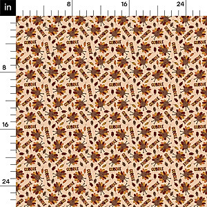 Thanksgiving Turkey Gobble Fall Autumn Bullet Textured Fabric by The Yard Stretch Liverpool - 1 Yard Fabric for Bows Clothes Sewing (AA1942)