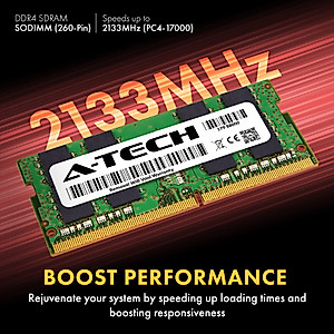 A-Tech 8GB DDR4 2133MHz SODIMM PC4-17000 2Rx8 Dual Rank 260-Pin CL15 1.2V Non-ECC Unbuffered Notebook Laptop RAM Memory Upgrade Module